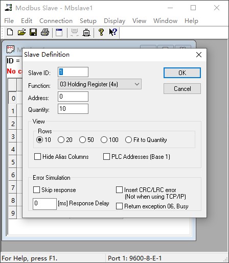 Agile Modbus: Example description